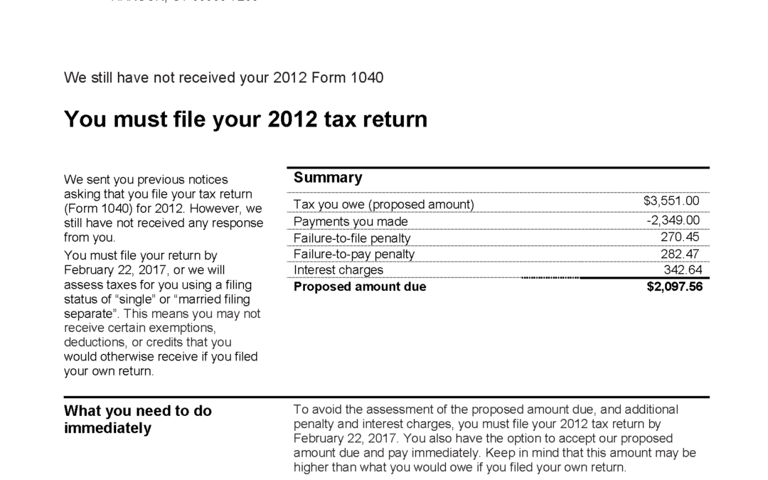 IRS Notice CP2566 - We Still Have Not Received Your Form 1040 | H&R Block
