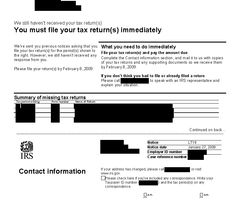 IRS Notice LT18 - The IRS Still Hasn’t Received Your Tax Return | H&R Block