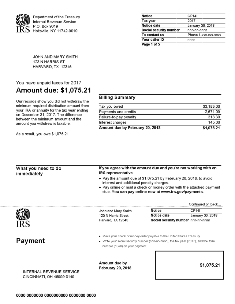 IRS Notice CP14I - Balance Due | H&R Block